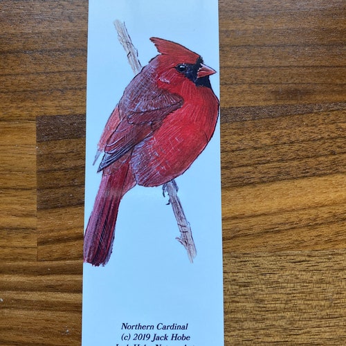 Cardinal Bird Bookmark Handmade Wood Bookmark Cardinal Art - Etsy
