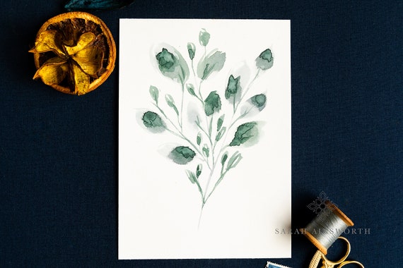 Greenery Wall Art Greenery Painting Green Watercolor Art | Etsy
