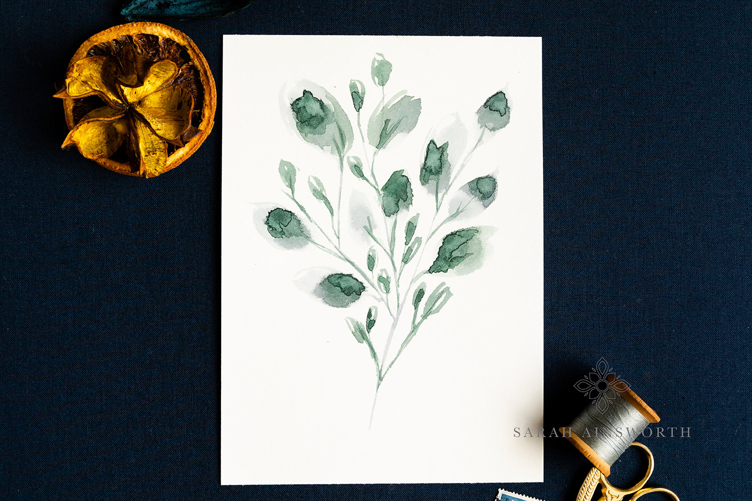 Greenery Wall Art, Greenery Painting, Green Watercolor Art, Green Stem ...