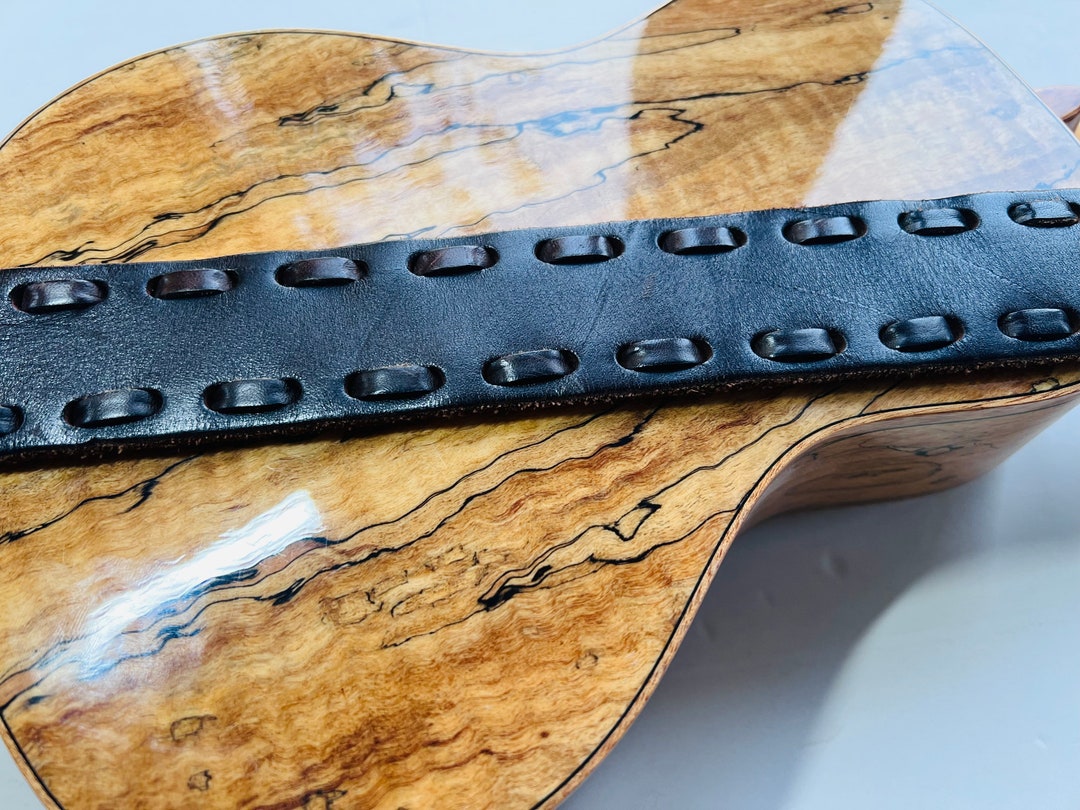 Vintage Dark Brown Leather Ukulele Strap: Reconditioned Artisan Uke ...