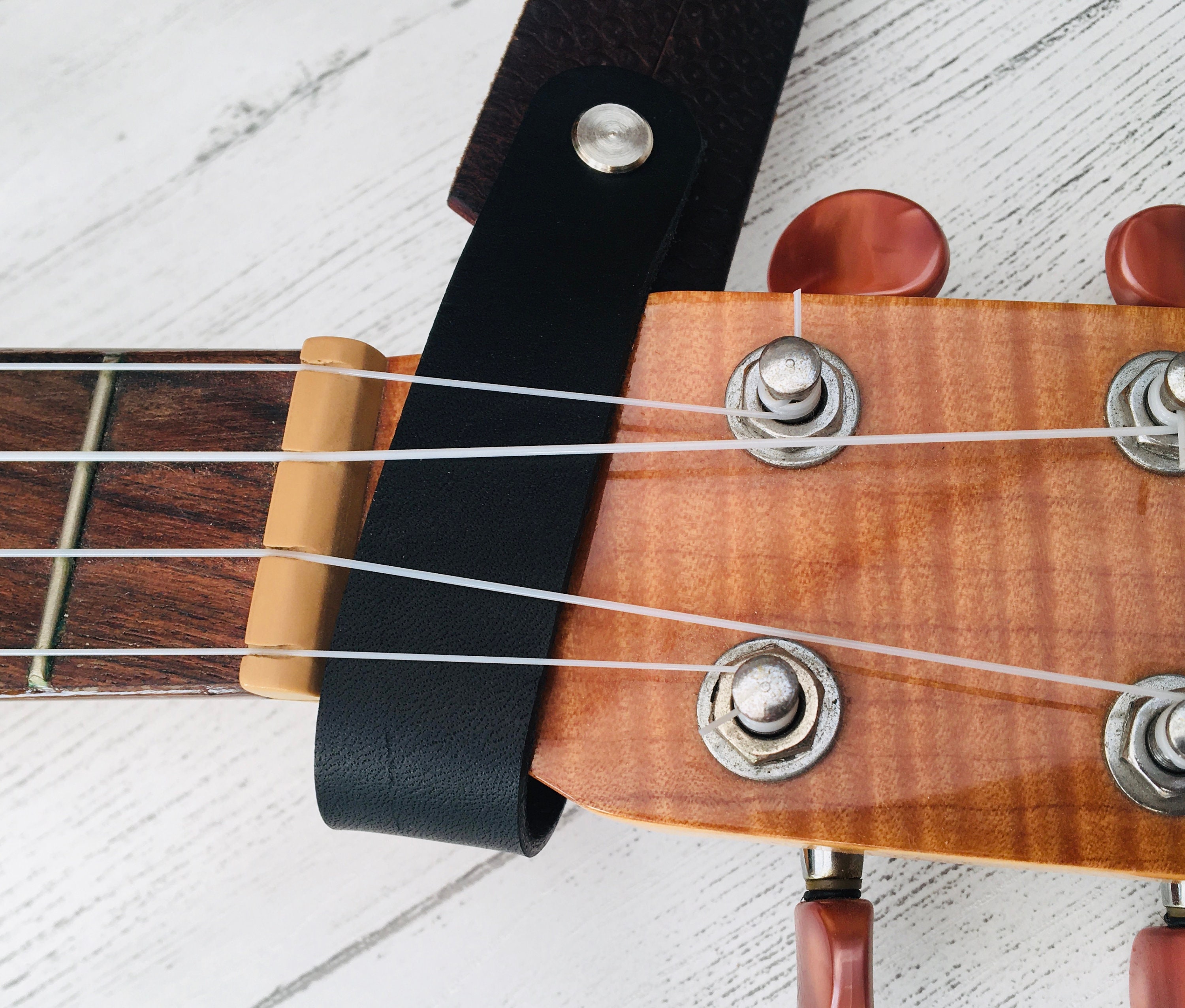 Leather Ukulele Headstock Strap Adaptor: Uke Accessory - Etsy