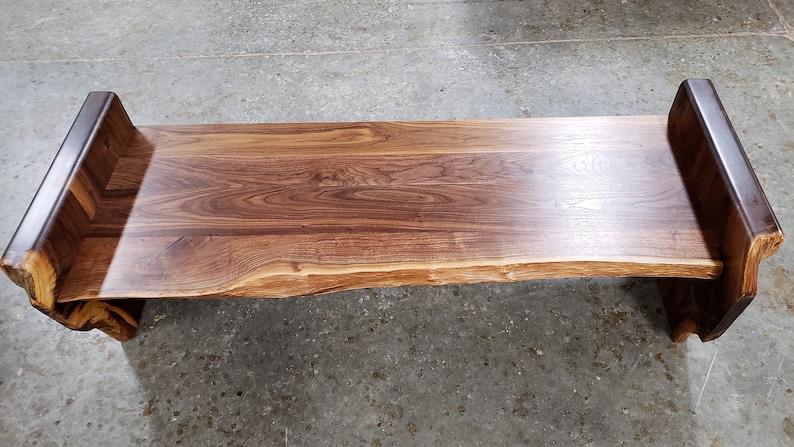 Live Edge Walnut Bench - Etsy