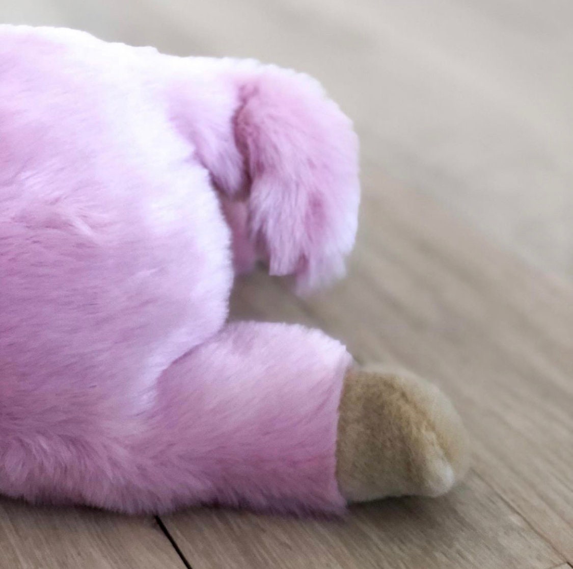 Big Handmade Stuffed Toy Pig 40cm. Rose Synthetic Fur, Realistic and ...