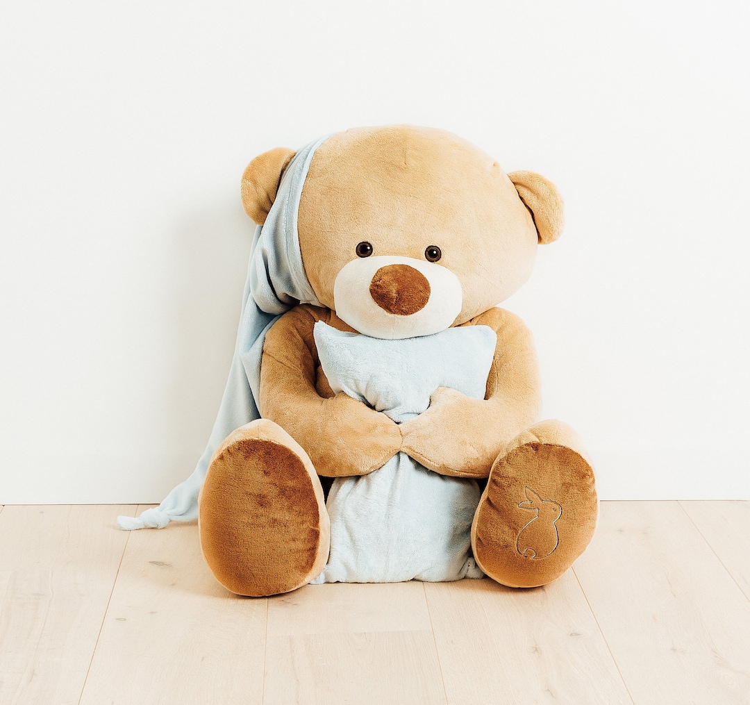 Big Handmade Stuffed Toy Teddy Bear 70cm. Synthetic Fur, Realistic and ...