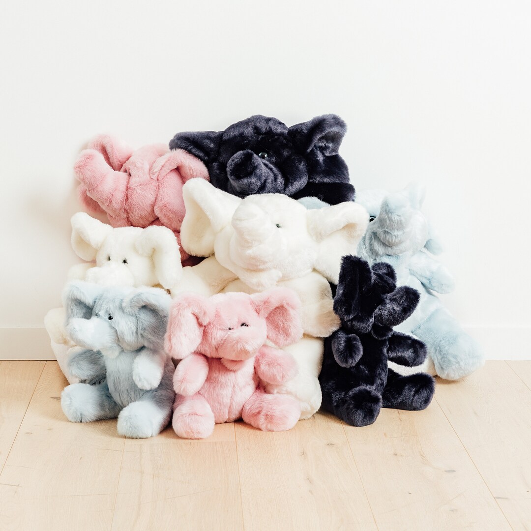 Small Handmade Stuffed Toy Elephant 25cm. Synthetic Fur, Realistic and ...
