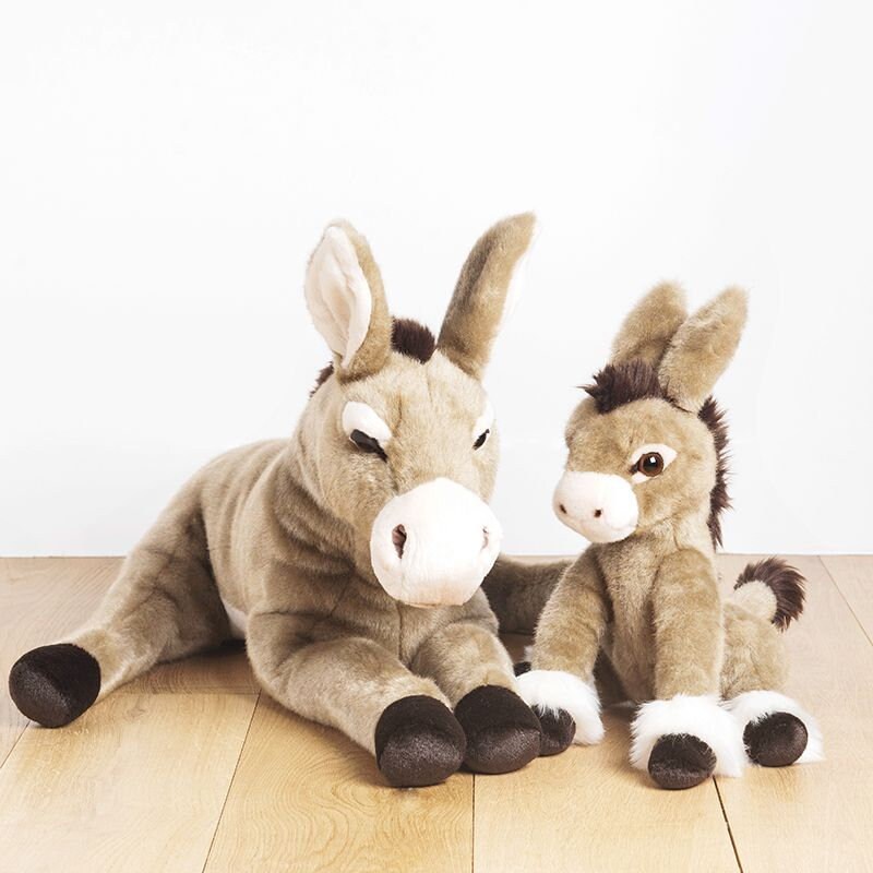 Big Handmade Stuffed Toy Donkey 60cm. Brown Synthetic Fur, Realistic ...