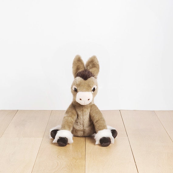 Small Handmade Stuffed Toy Donkey 35cm. Brown Synthetic Fur Realistic and Very Soft for Baby Children Adults My Donkey Gaston Etsy UK