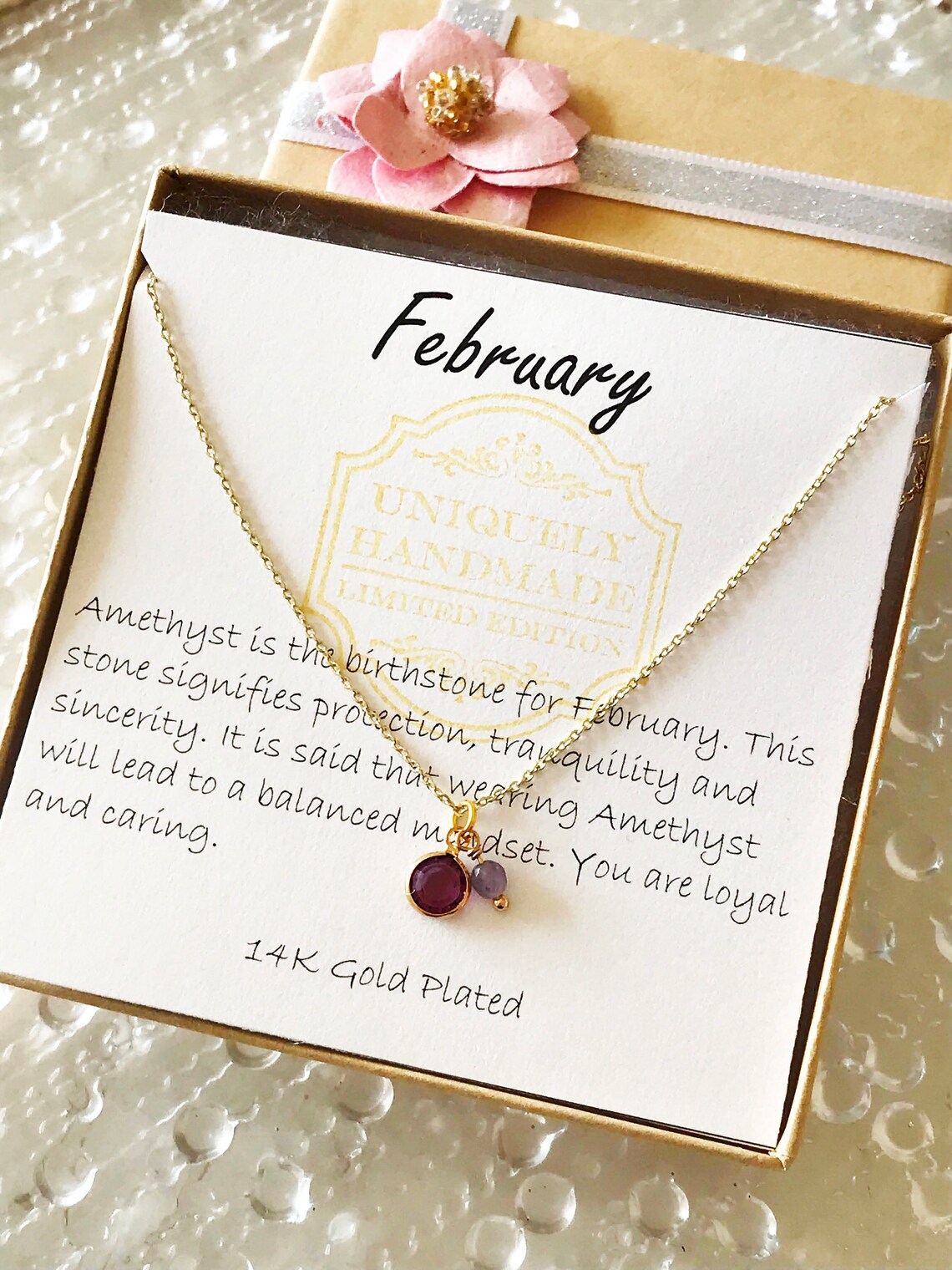 February Birthstone Necklace February Birthstone Jewelry - Etsy