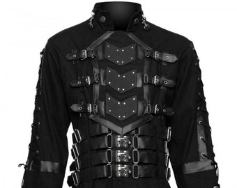 Mens Gothic Steampunk Jacket, Black Gothic Jacket, Gothic Jackets for ...