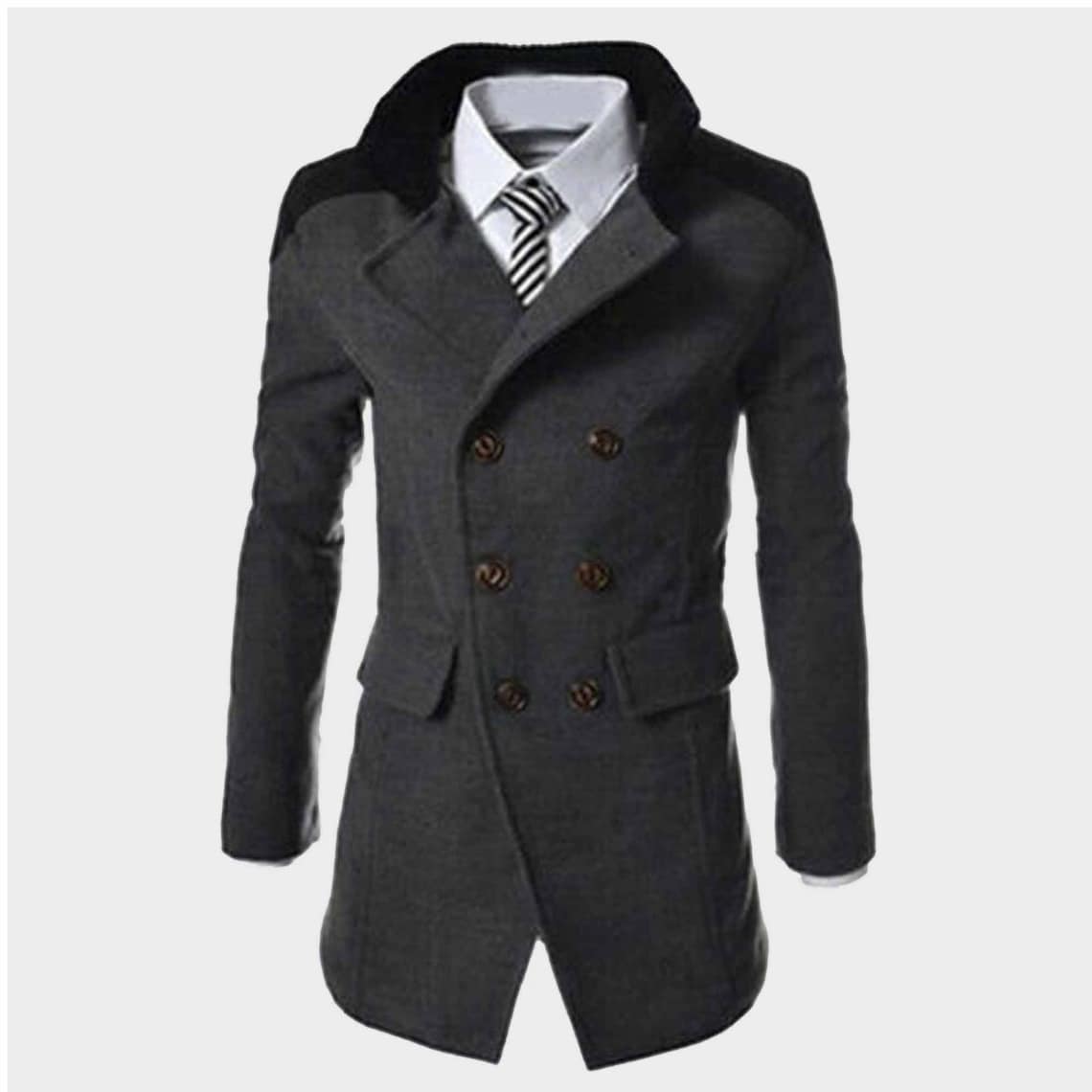 Mens Wool Coat Fashion Men's Winter Warm Overcoat Wool | Etsy