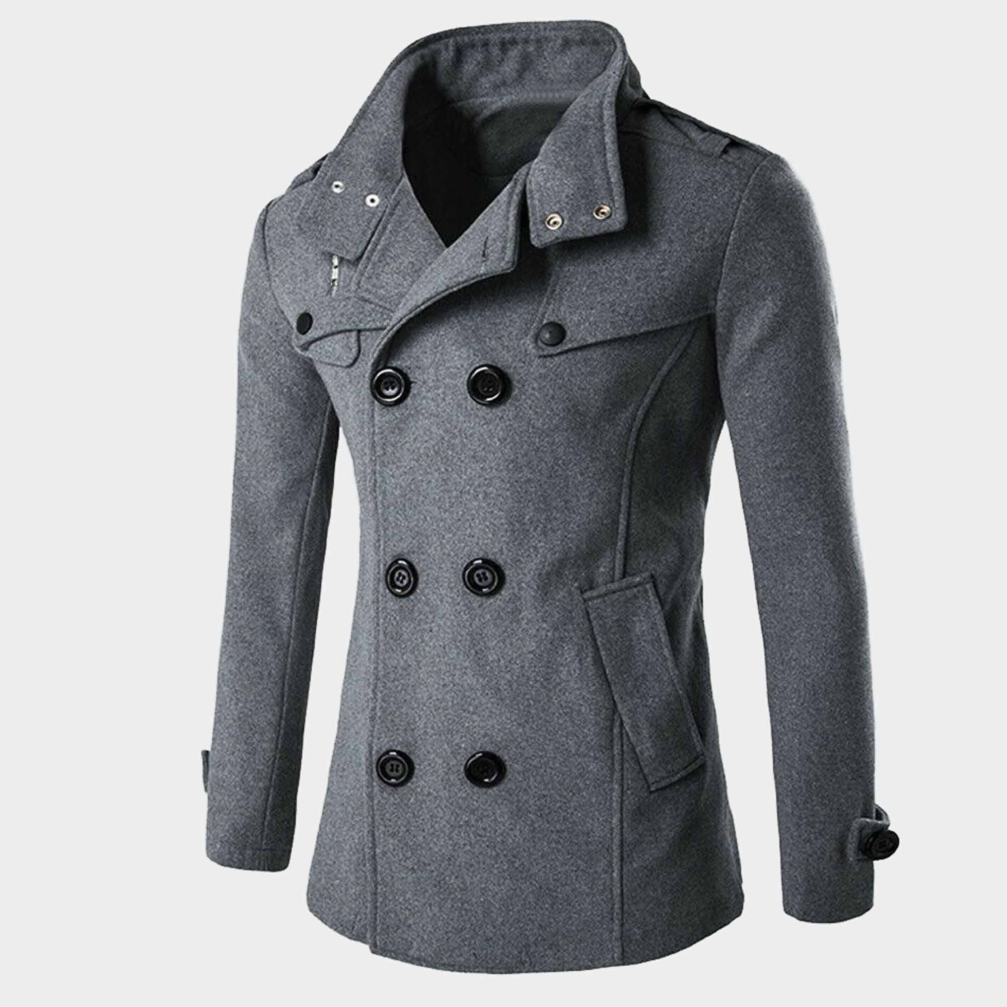 Mens Wool Coat Fashion Men's Winter Warm Overcoat Wool - Etsy
