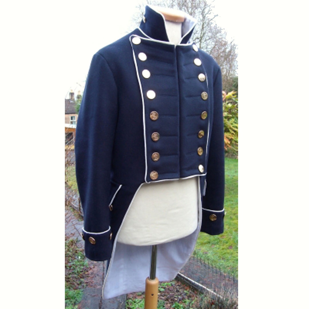 Napoleonic/ Regency Naval Lieutenant Tail Coat. Military Hussar Jacket ...