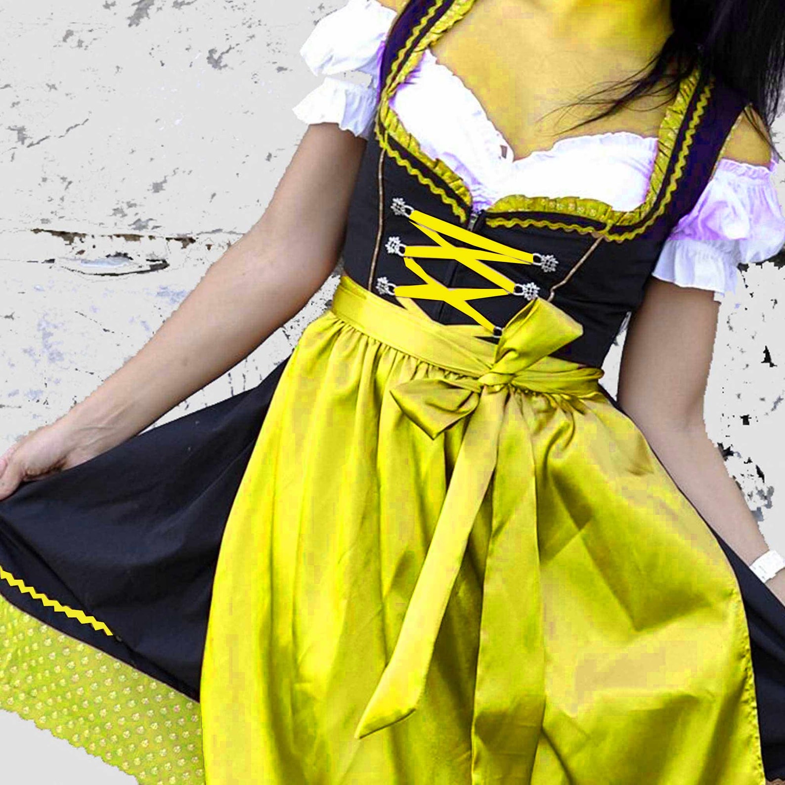 German Yellow Dirndl Dress Yellow Dirndl Dress Dirndl Dress | Etsy