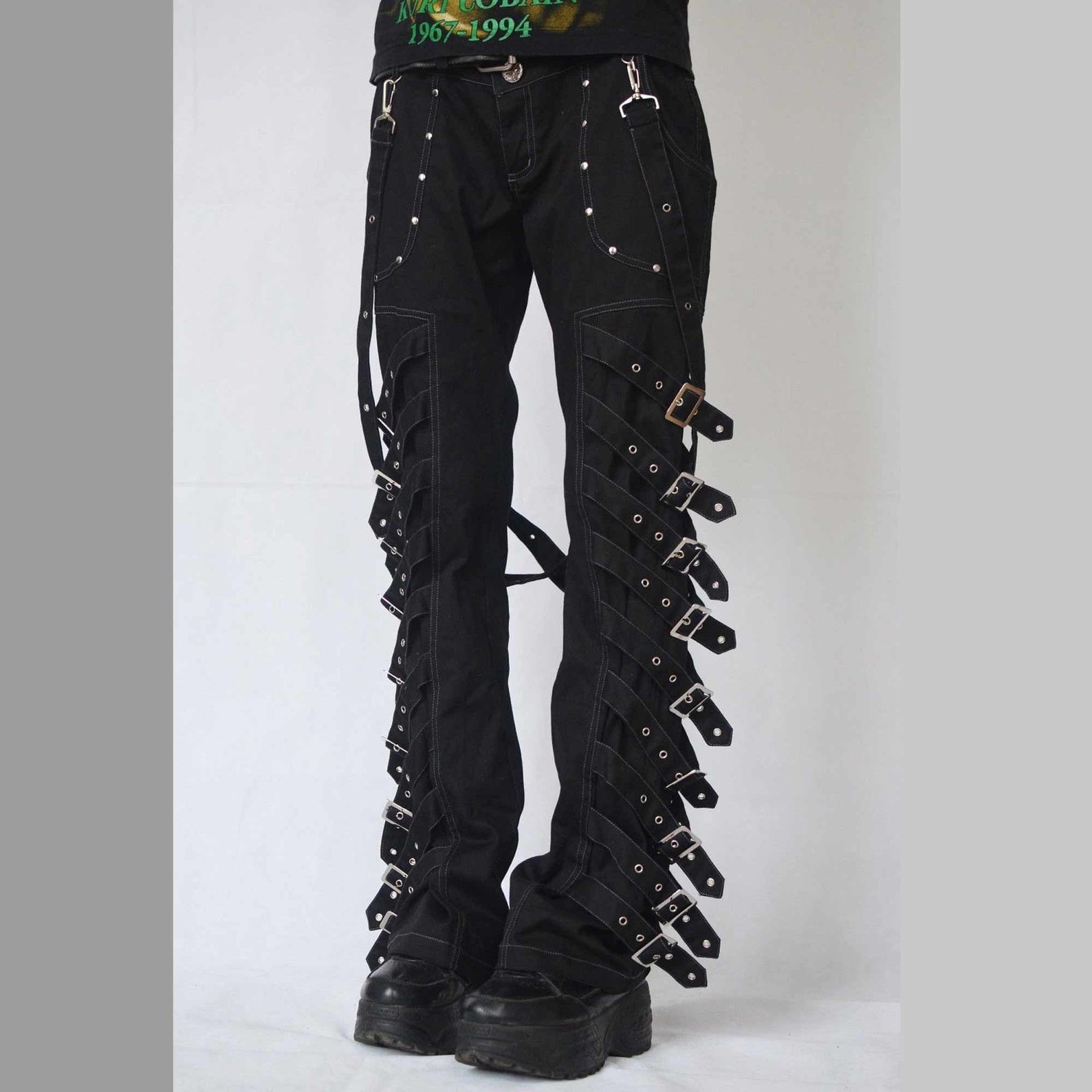 Gothic Bondage Cyber Hose Schwarz Frauen Punk EMO Träger Hose - Etsy.de