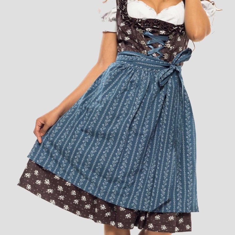 German Brown Flower Dirndl Dress Yellow Dirndl Dress Dirndl - Etsy