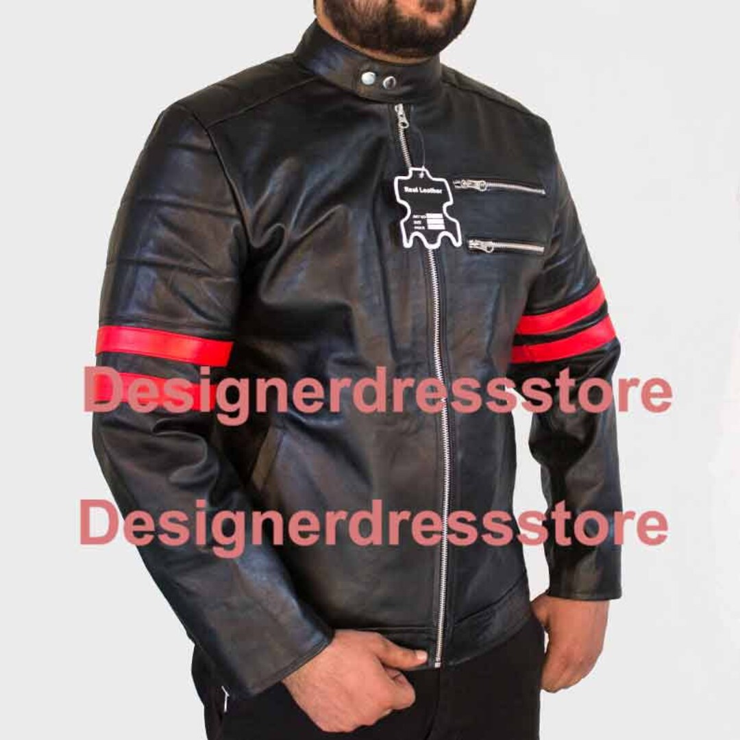 Leather Jacket With Straps Black Leather Jacket Biker - Etsy