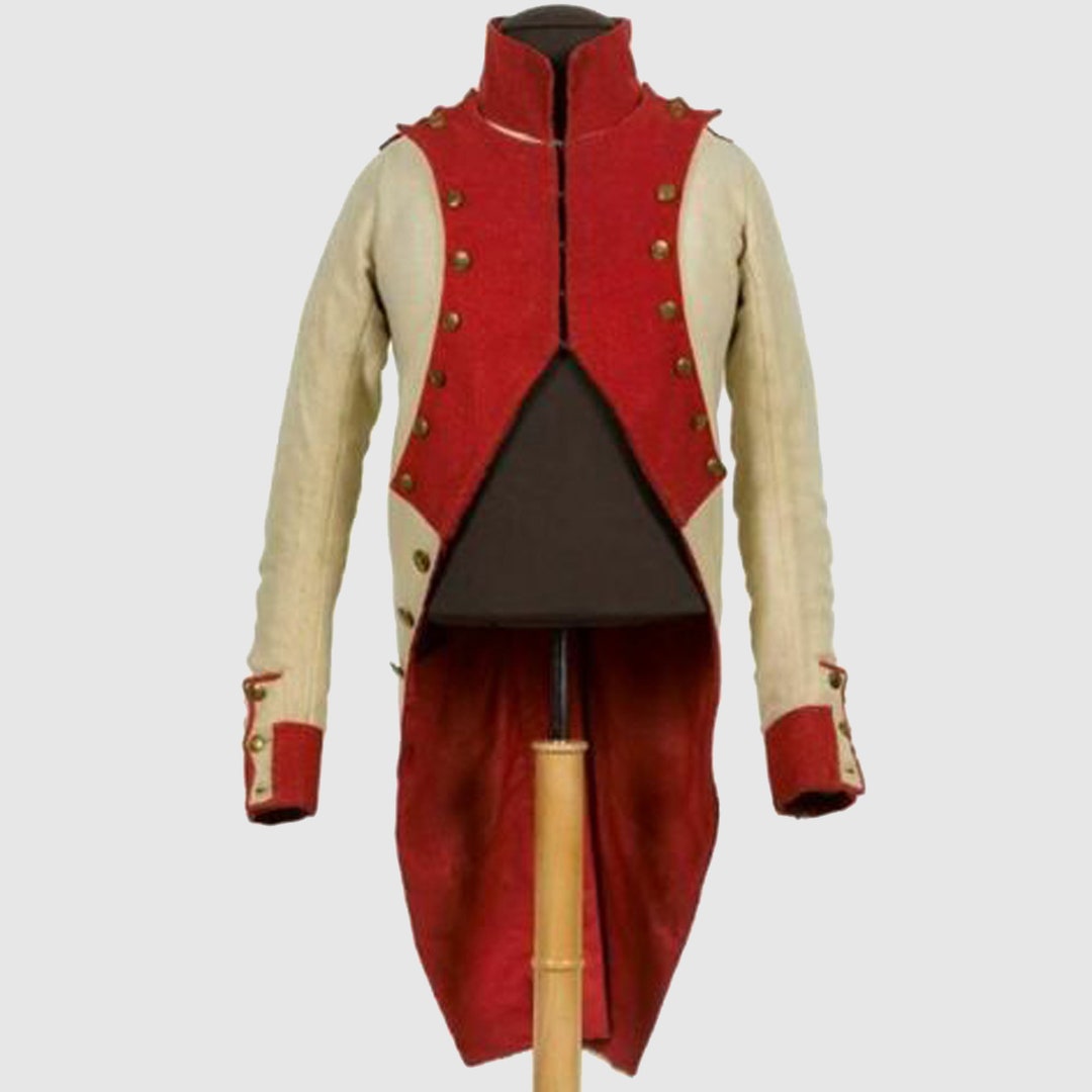 New Men American British White, Red Coat Revolutionary War Uniform ...