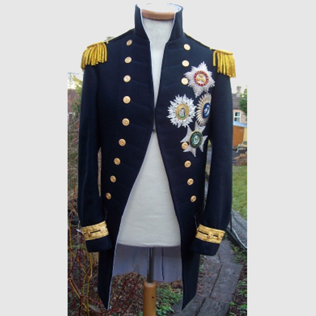 Nelsons Trafalgar Coat, Admirals Undress Coat. Military Hussar Jacket ...