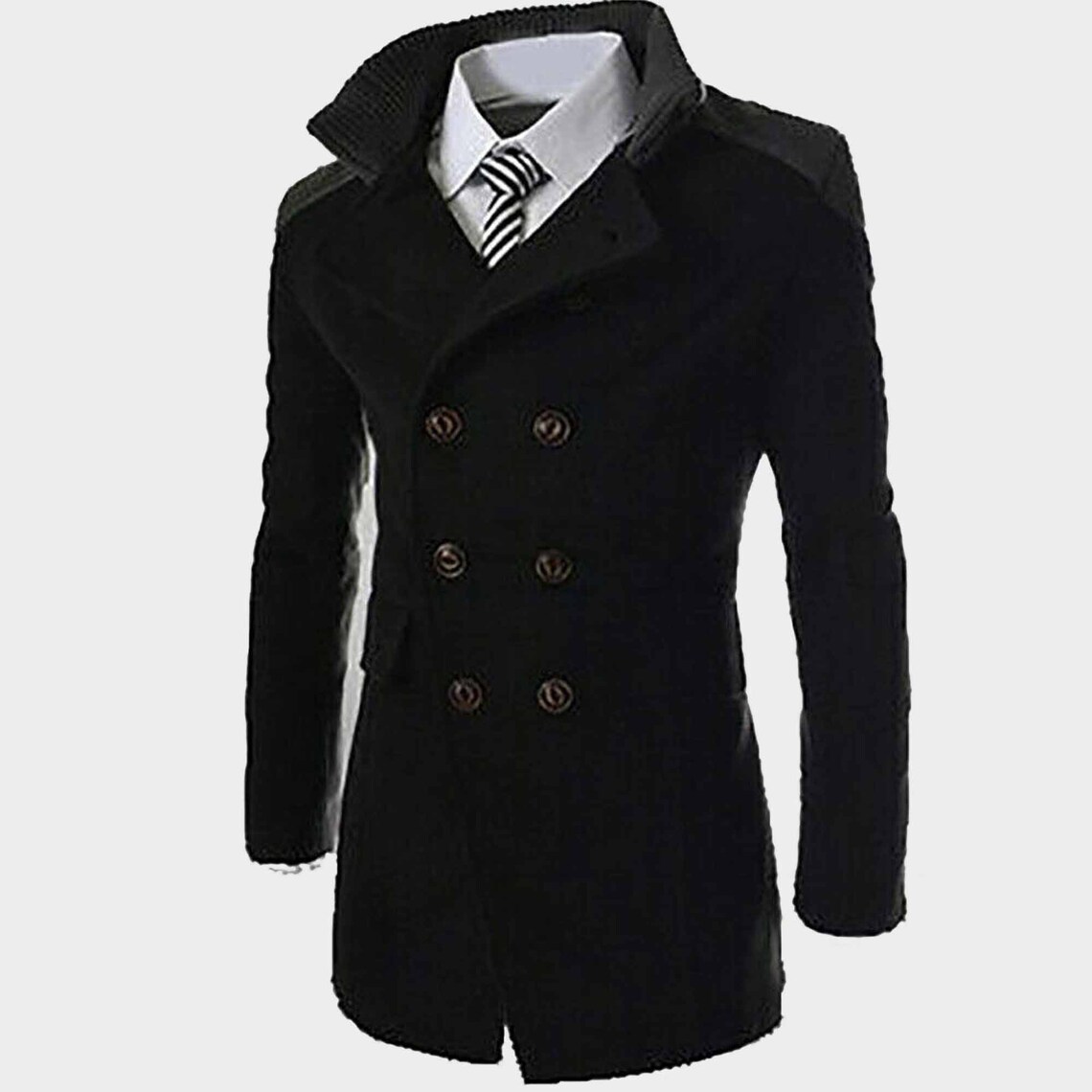 Mens Wool Coat Fashion Men's Winter Warm Overcoat Wool | Etsy