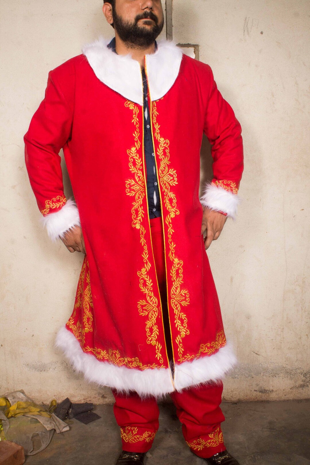 Christmas Santa Costume, Fancy Santa Claus Men's Costume, Full All ...