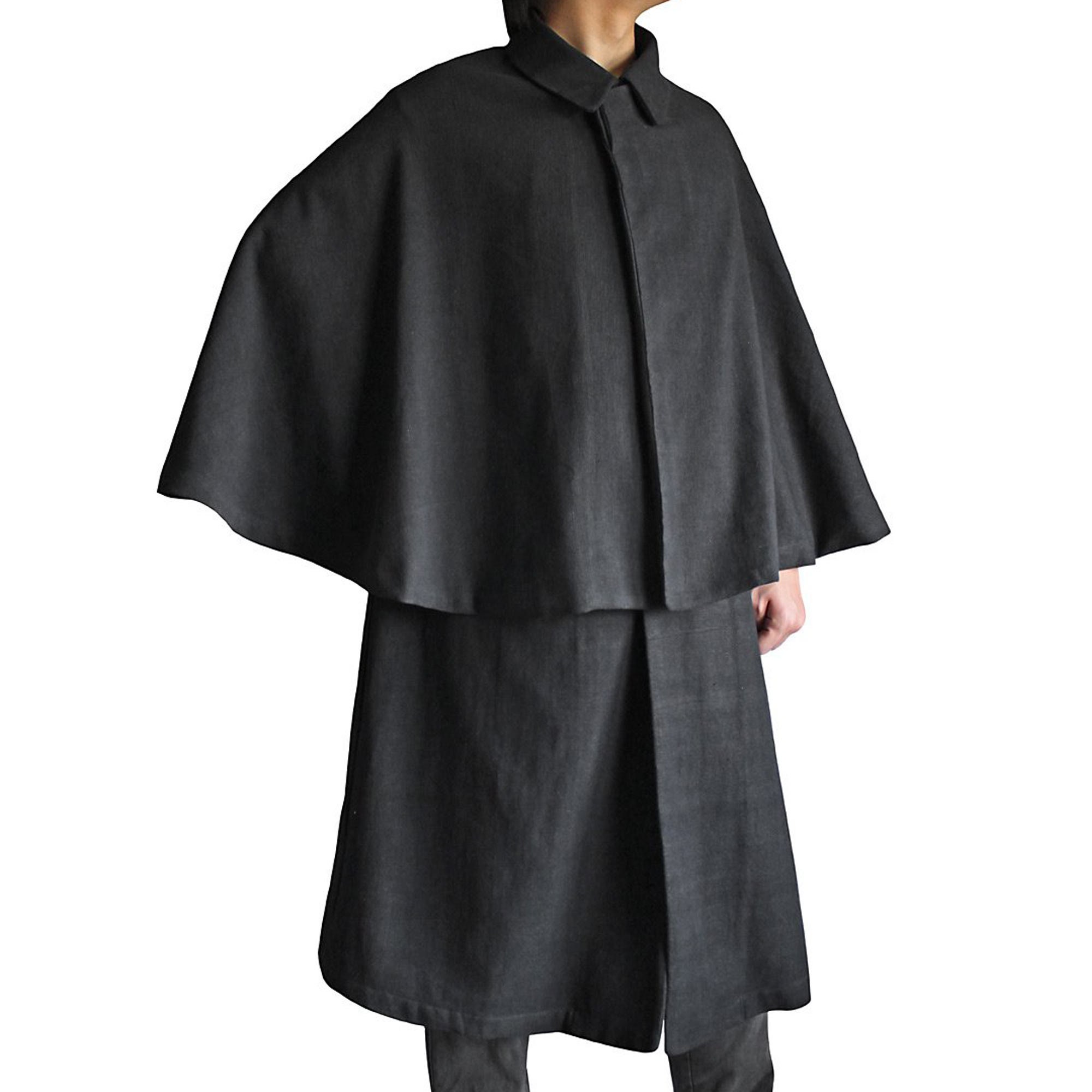 Inverness Cape Black Halloween Black Coat Gothic Black - Etsy