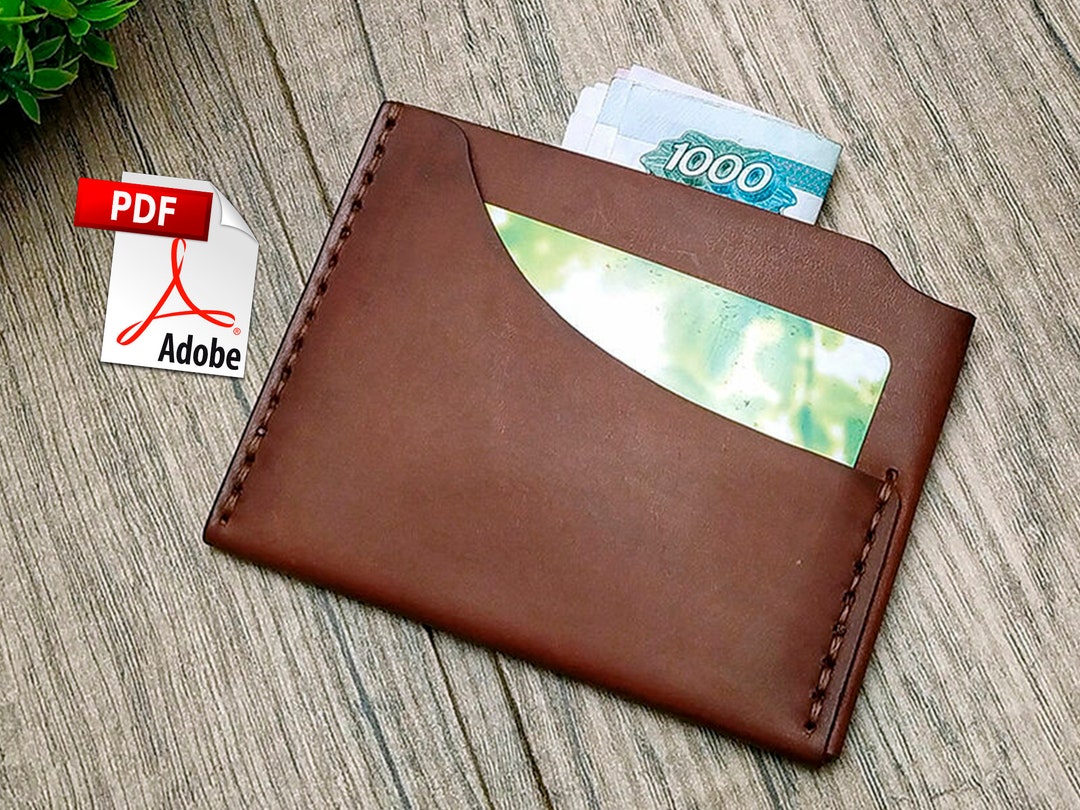 Leather Card Holder Wallet Pattern PDF, Mens Wallet Card Holder 3 ...