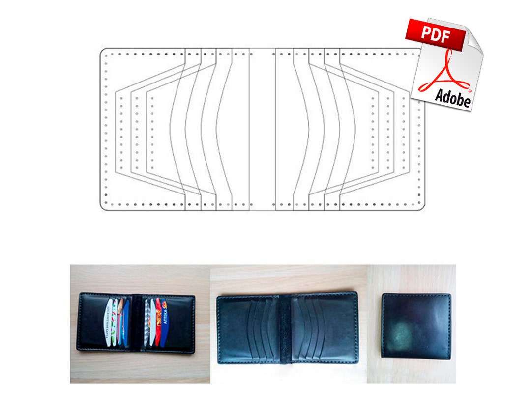 Card Holder Wallet PDF Sewing Pattern, Men Leather Card Case Template ...