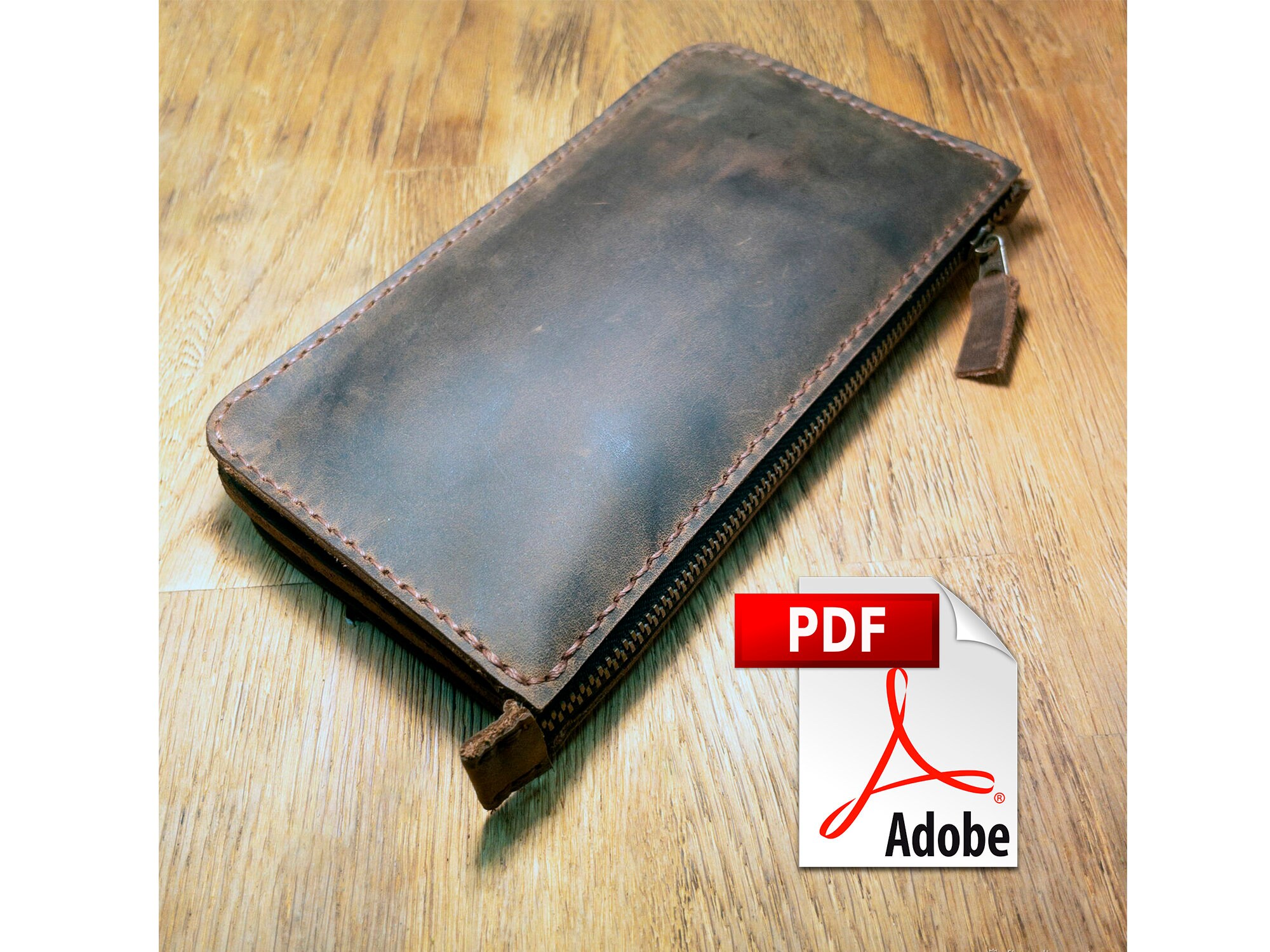 Zipper Wallet Men Sewing Pattern PDF Template Pouch Leather Wallet ...