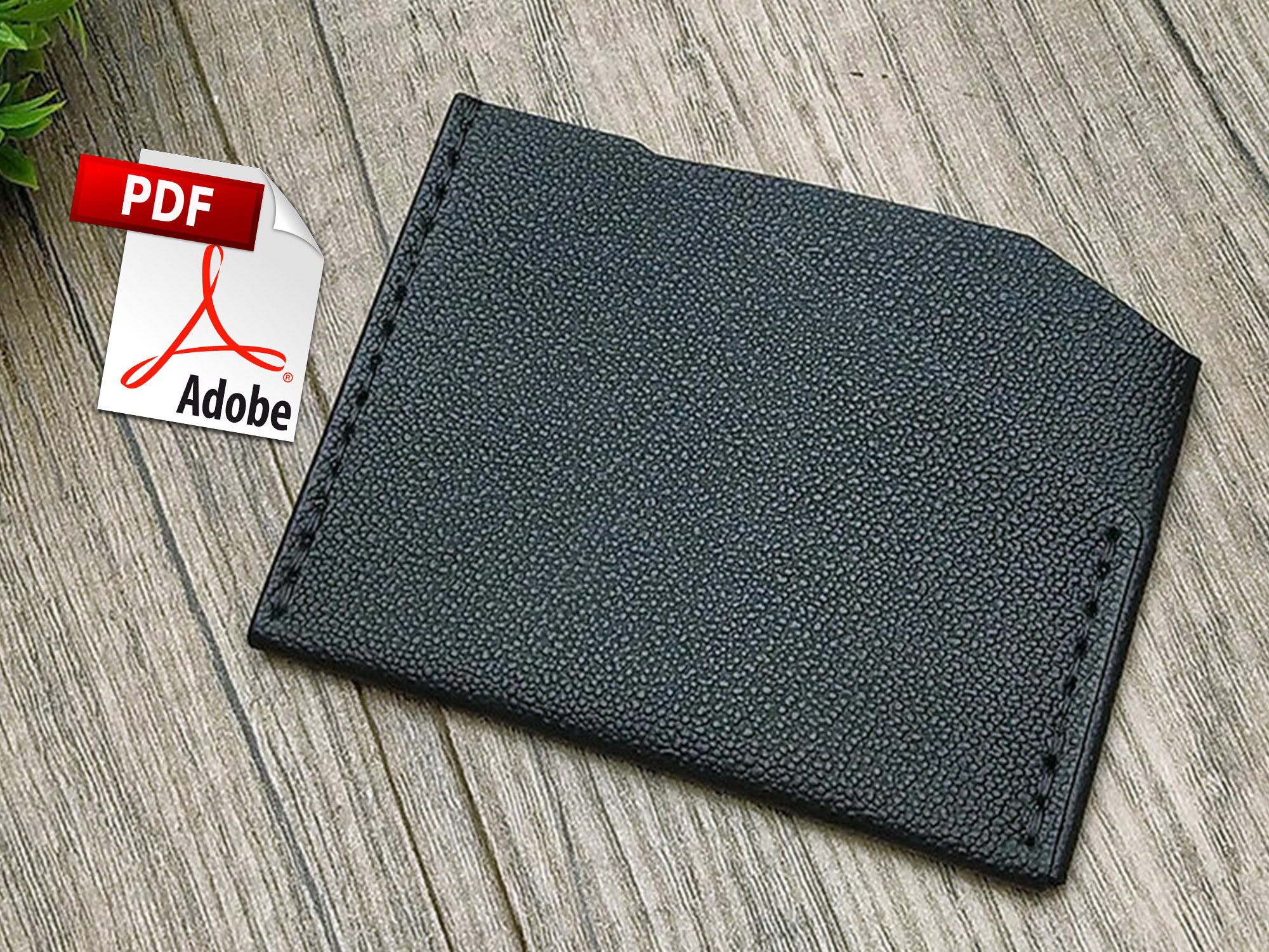 Leather Card Holder Wallet Pattern PDF, Mens Wallet Card Holder 3 ...
