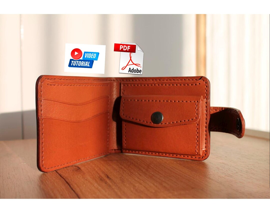 Leather Bifold Wallet With Coin Pocket, Sew Pdf Pattern, Card Holder ...
