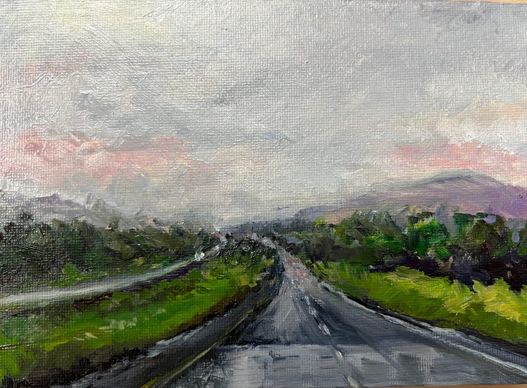 Scenic Highway With Greenery Archival Print on Canvas From Original Oil ...