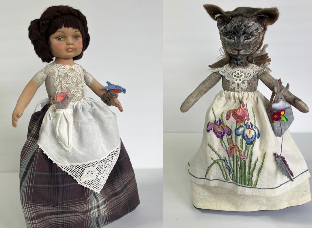Custom Handmade Topsy Turvy Heirloom Quality Storytelling Doll Pussycat ...