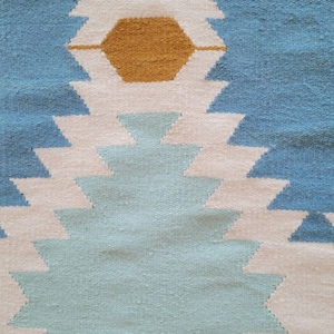 Blue Handwoven Area Rug, Geometric Kilim Wool Rug, Modern Rug, Wool Rug ...