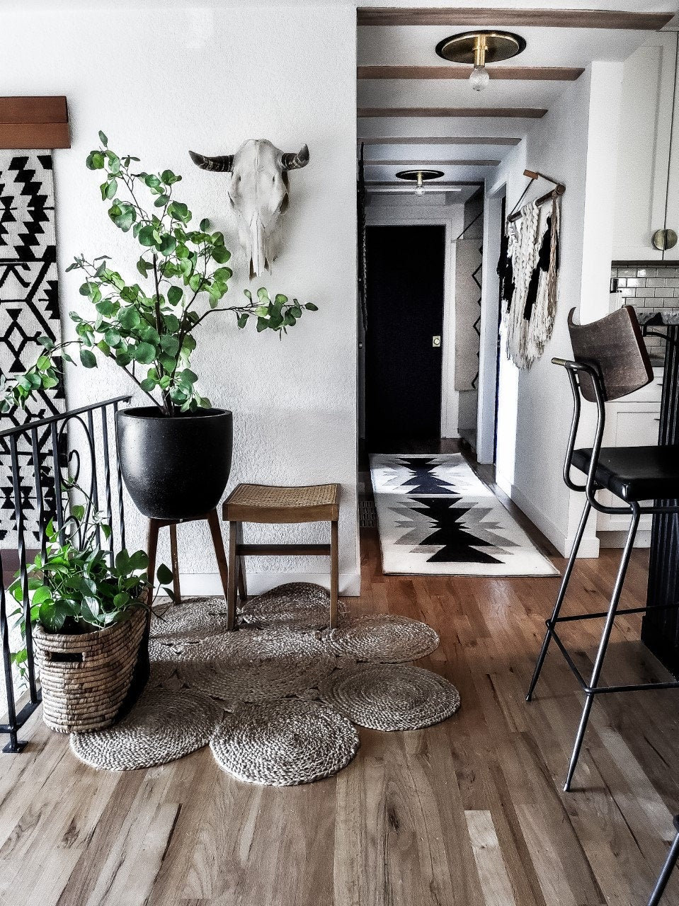 Handwoven Rug Modern Runner Rug Black Runner Boho Rug - Etsy