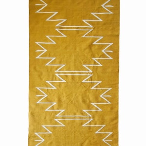 Mustard Area Rug, Mustard Yellow Boho Rug, Kilim Rug, Area Rug, Tassel ...