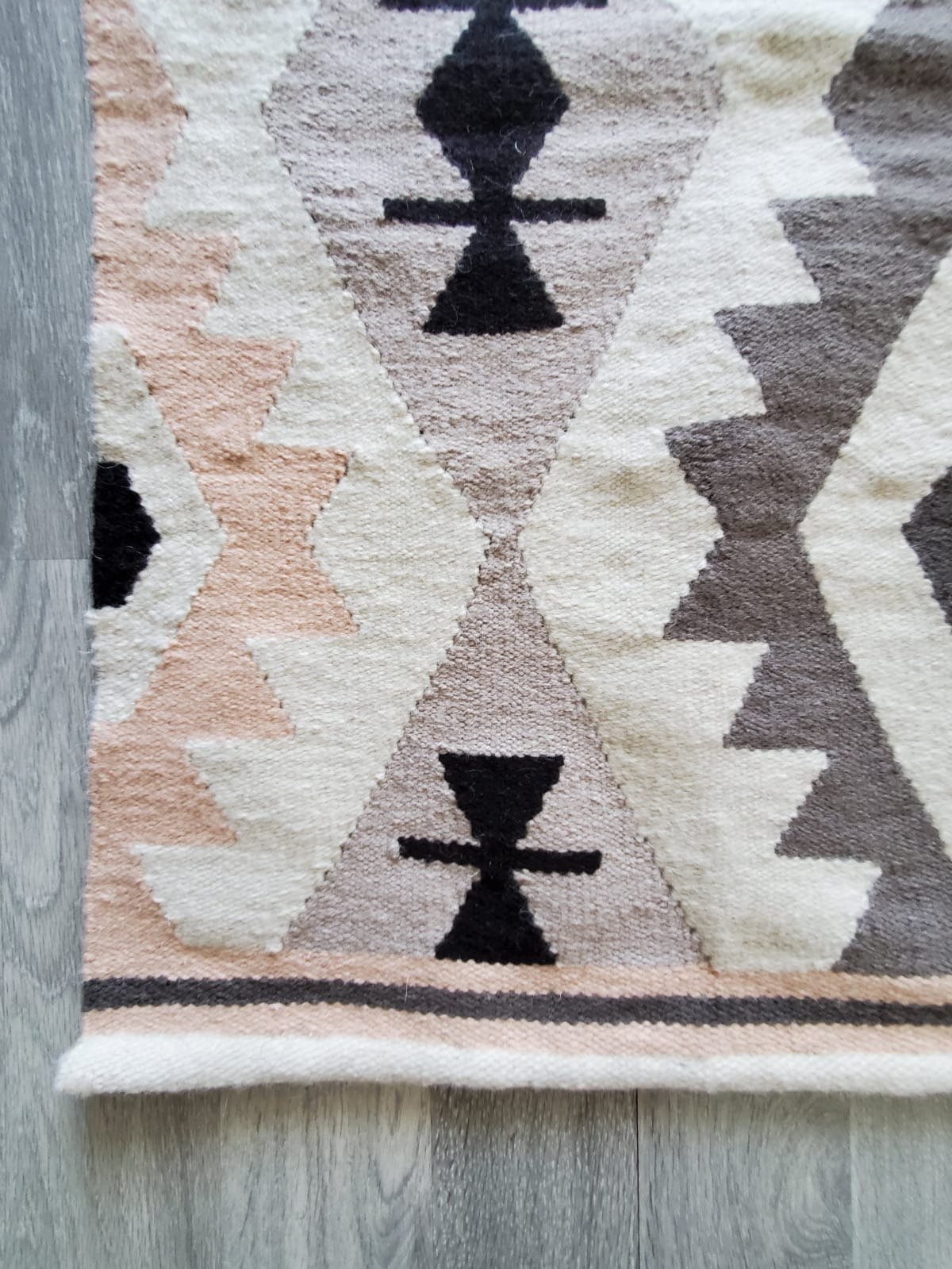 Handwoven Area Rug Pastel Colours Dusty Rose Rug Living | Etsy