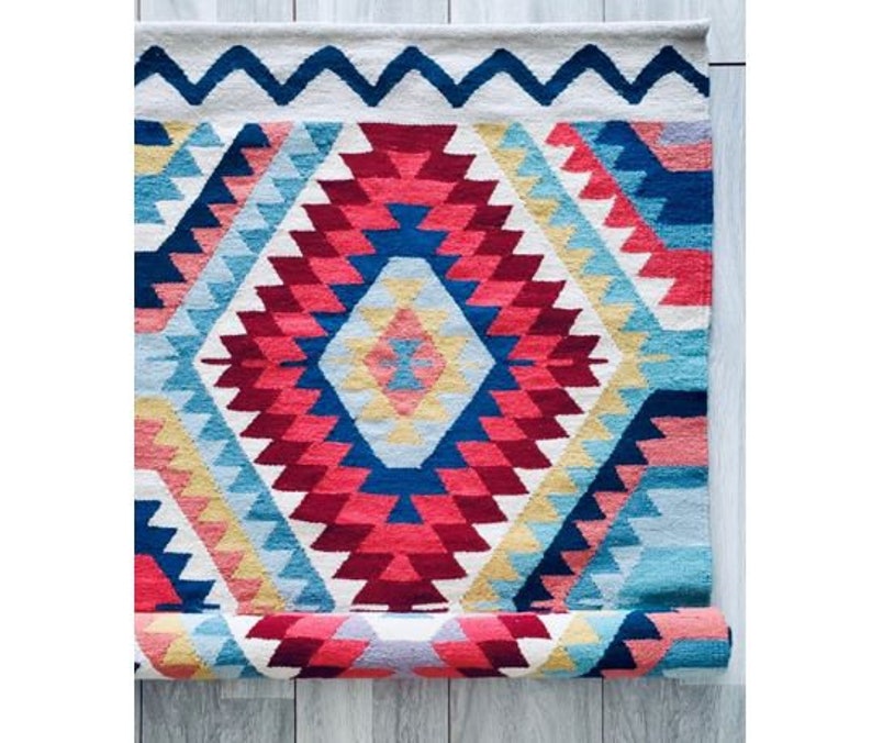 Handwoven Rug Colourful Rug Bright Colors Rug Living Room - Etsy