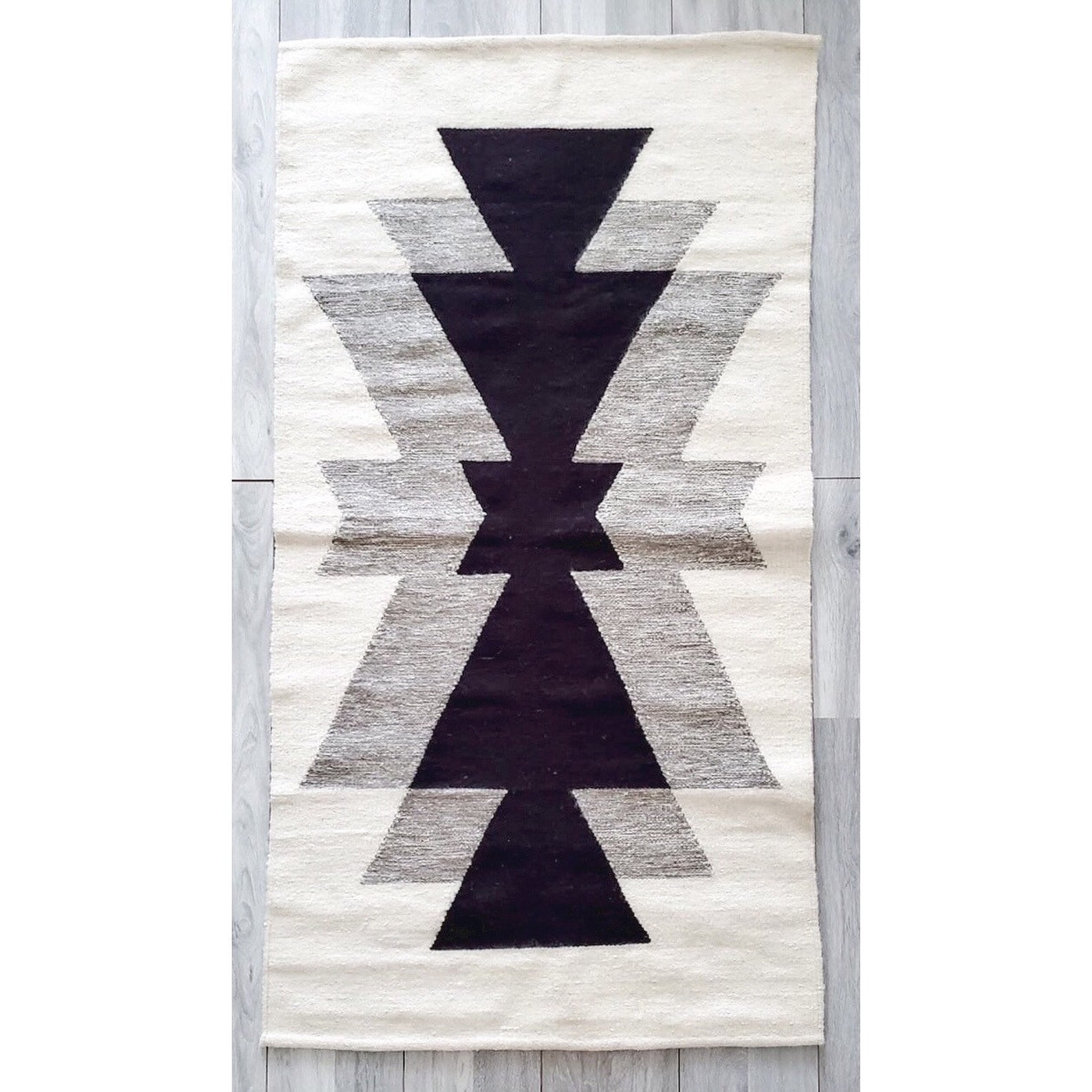 Handwoven Rug Modern Runner Rug Black Runner Boho Rug - Etsy