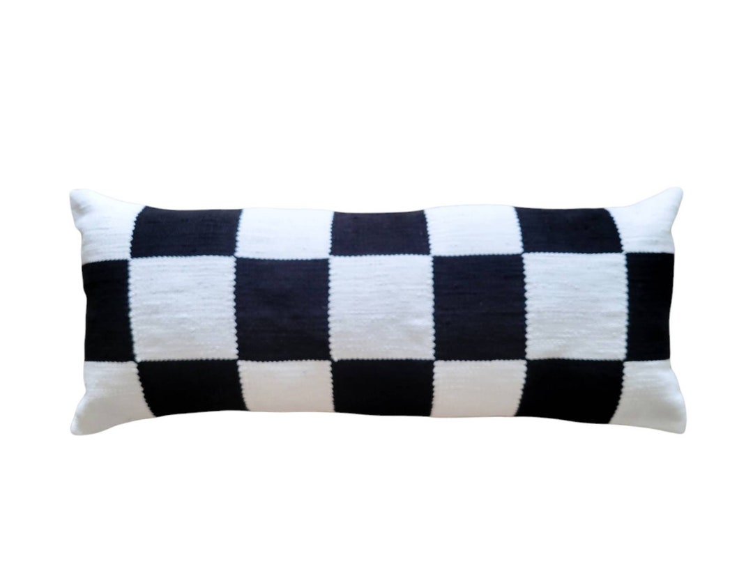 Checkered Lumbar Pillow Cover | Lumbar Pillow Cover | Throw Pillow ...