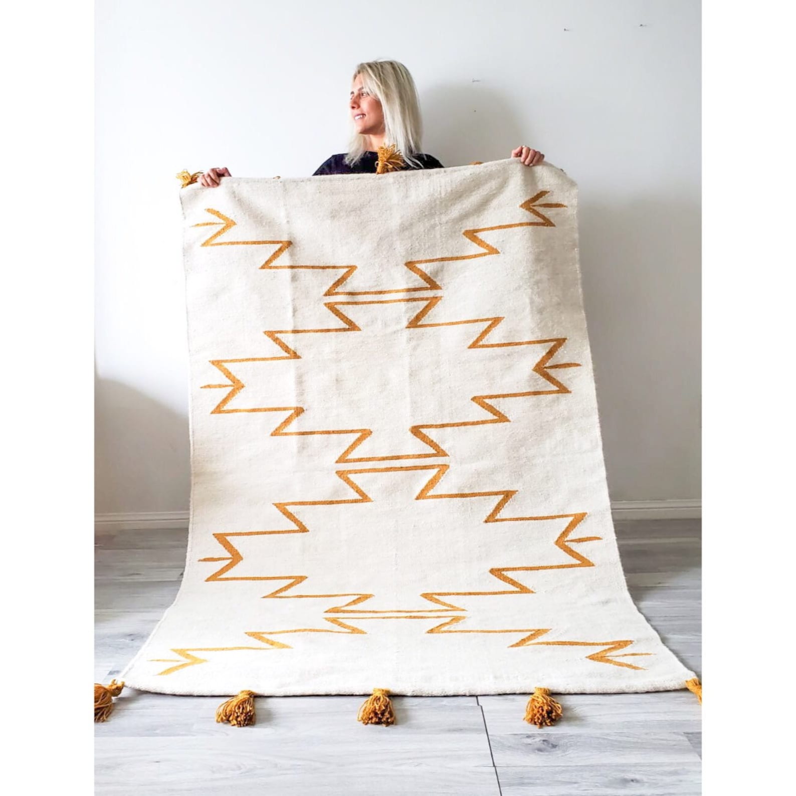 Mustard Area Rug Yellow Mustard Boho Rug Kilim Rug Area - Etsy