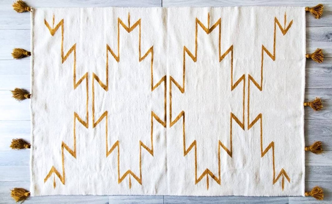 Mustard Area Rug Yellow Mustard Boho Rug Kilim Rug Area - Etsy