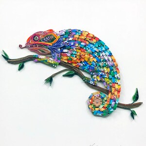 Chameleon Wall Art: Paper, Quilled (curled and Shaped), Framed Paper ...