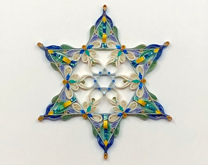 Star of David Wall Art: Paper, Quilled (curled and Shaped), Framed, in ...