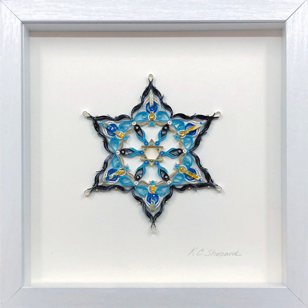 Star of David Wall Art/ornament: Paper, Quilled curled and Shaped ...