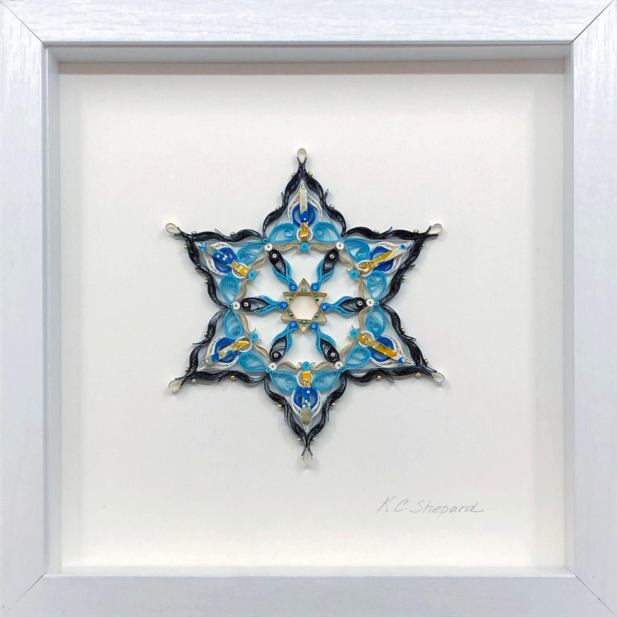 Star of David Wall Art/ornament: Paper, Quilled curled and Shaped ...