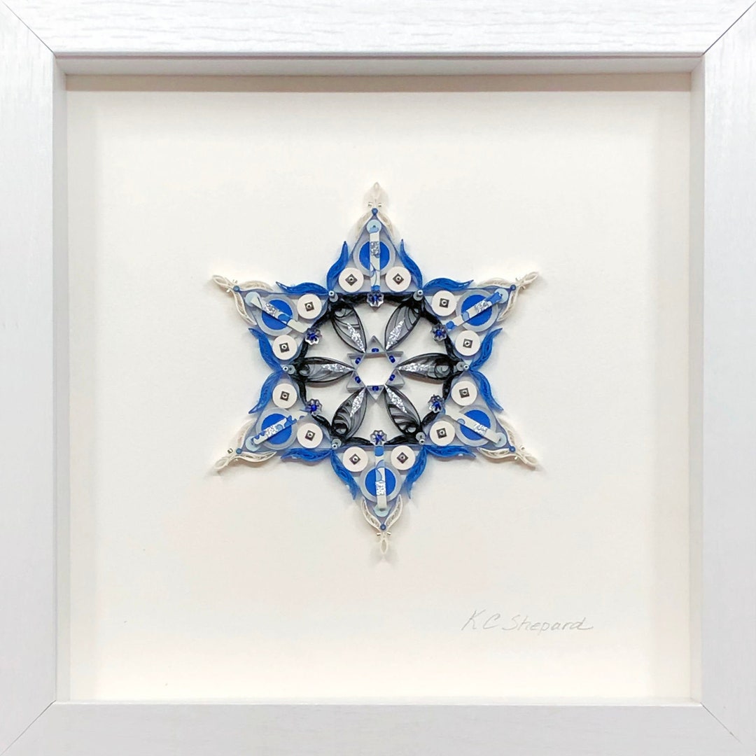 Star of David Wall Art/ornament: Paper, Quilled curled and Shaped ...