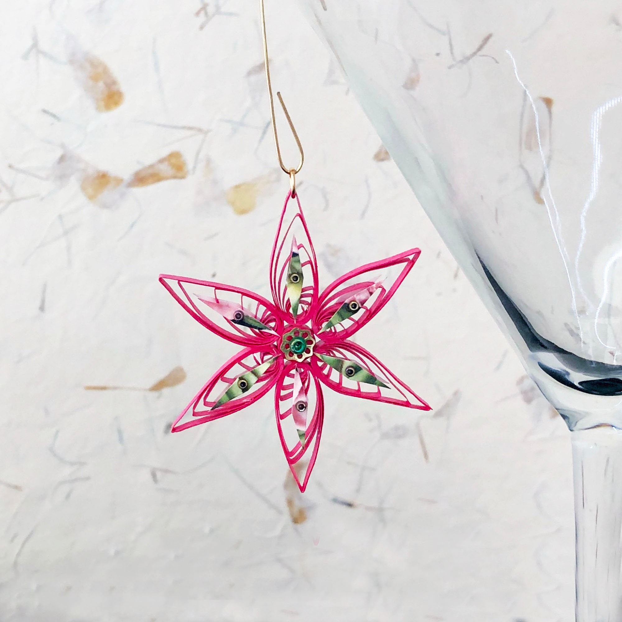 Ornament, Star: Paper, Quilled Curled and Shaped, 2-inch Diameter, in ...
