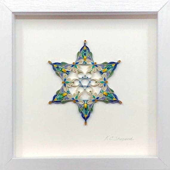 Star of David Wall Art/ornament: Paper Quilled curled and | Etsy