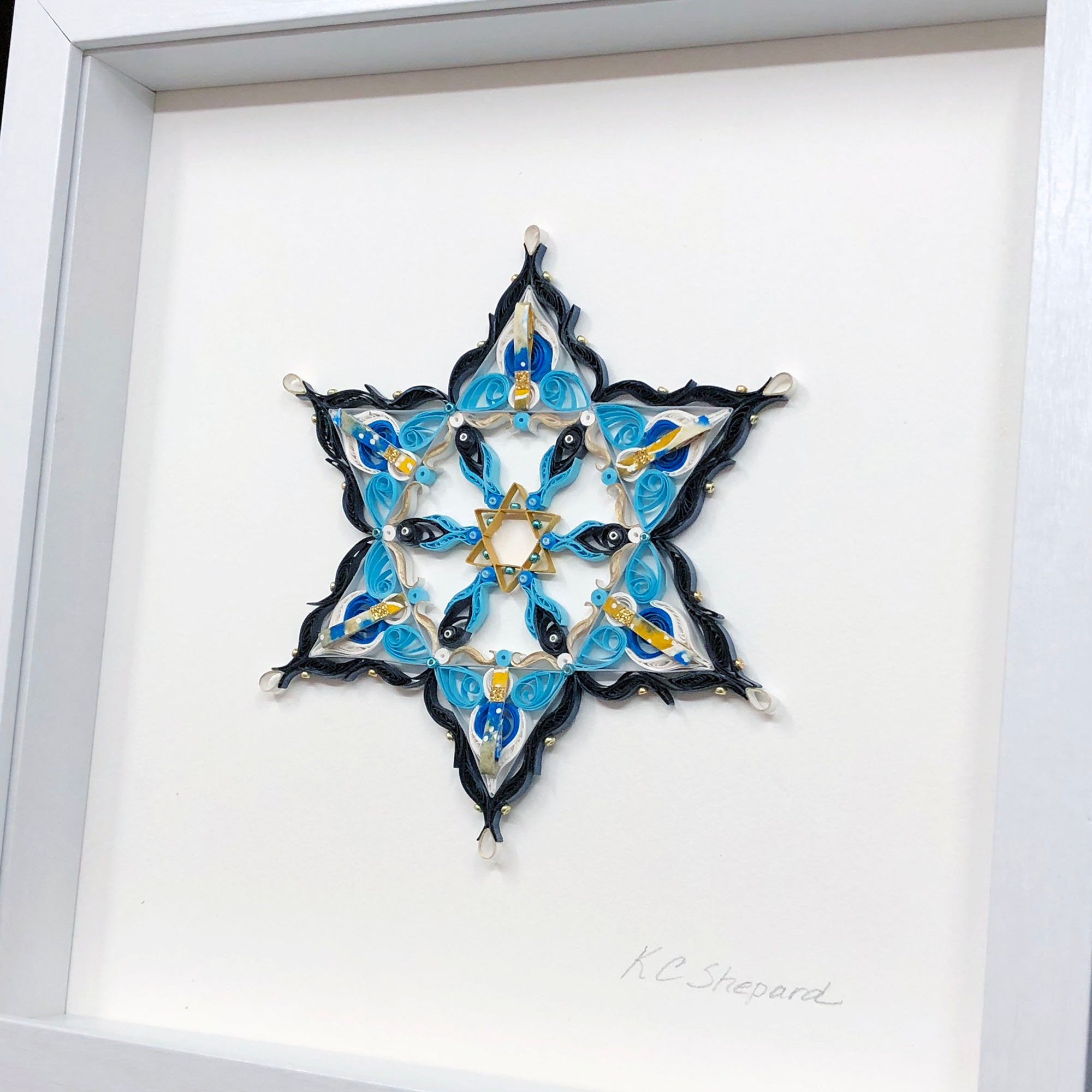 Star of David Wall Art/ornament: Paper, Quilled curled and Shaped ...