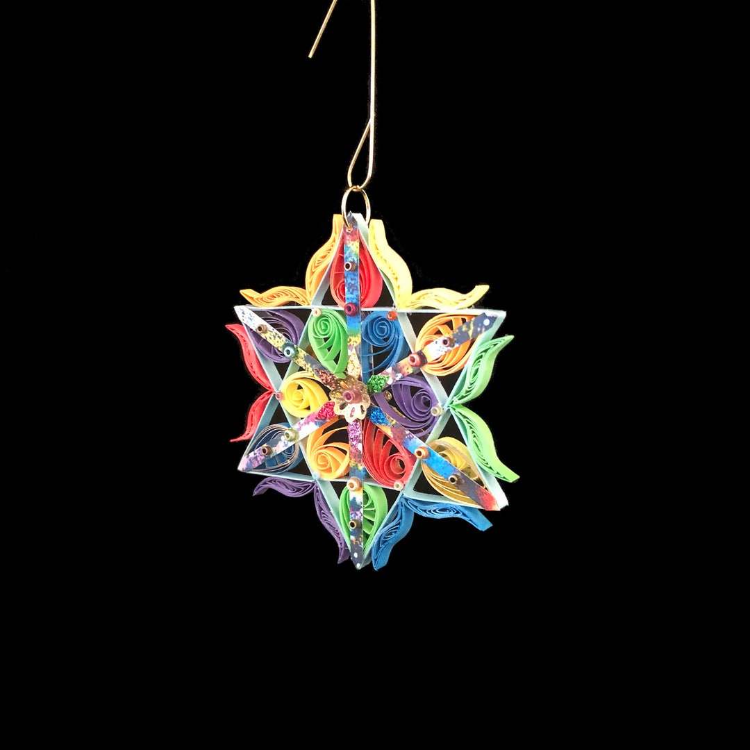 Ornament, Star: Paper, Quilled curled and Shaped, 2.75-inch Diameter ...